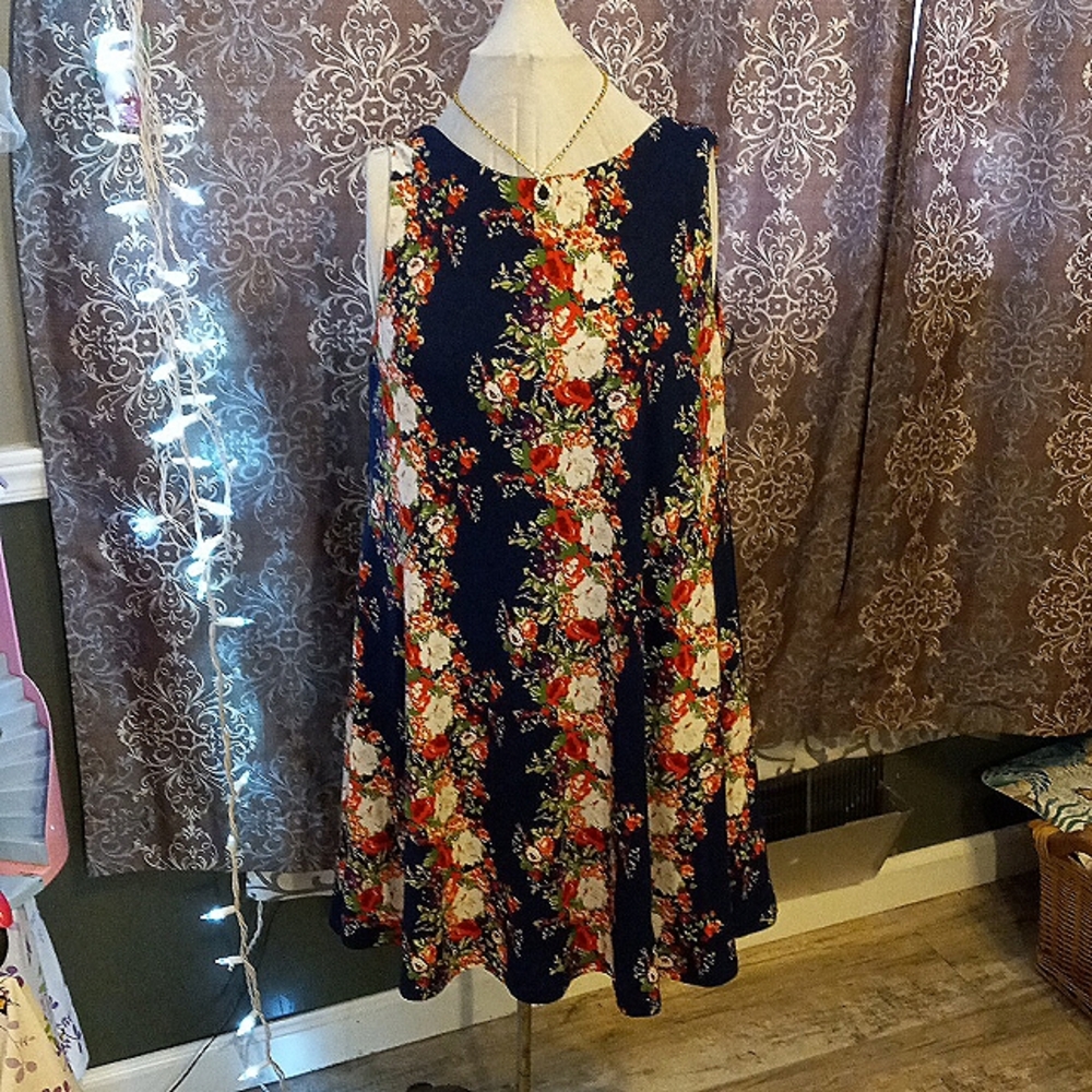 Romantic Bouquet Floral Tank Summer Flowy Dress - Gem